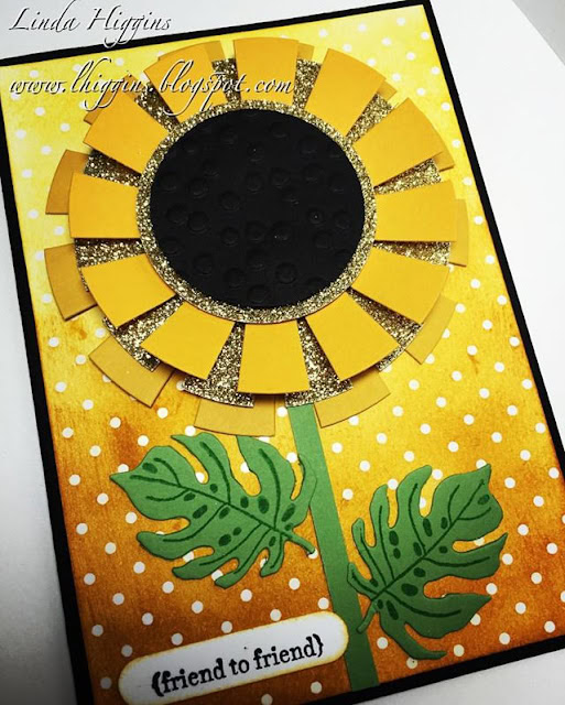 Sunflower made with the Sunburst Thinlits dies!
